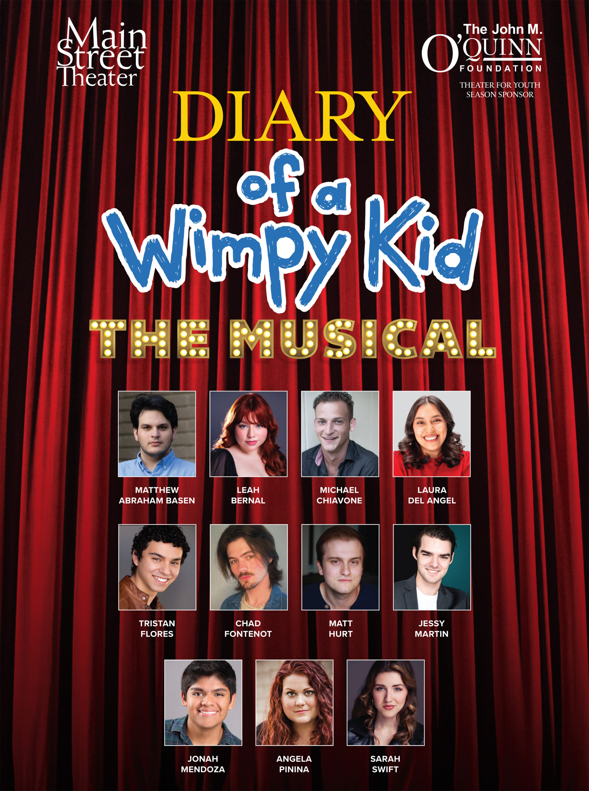 Artist Bios Diary of a Wimpy Kid The Musical – Main Street Theater